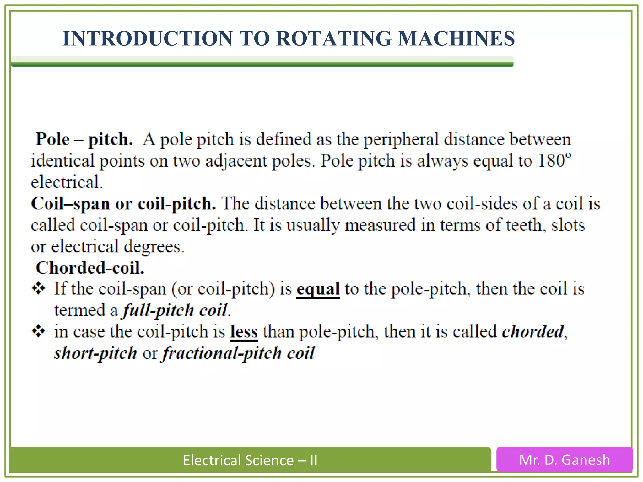 introduction to rotating machines | PPTX