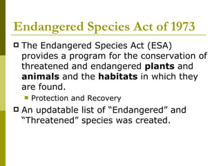 Introduction to the Endangered Species Act | PPT