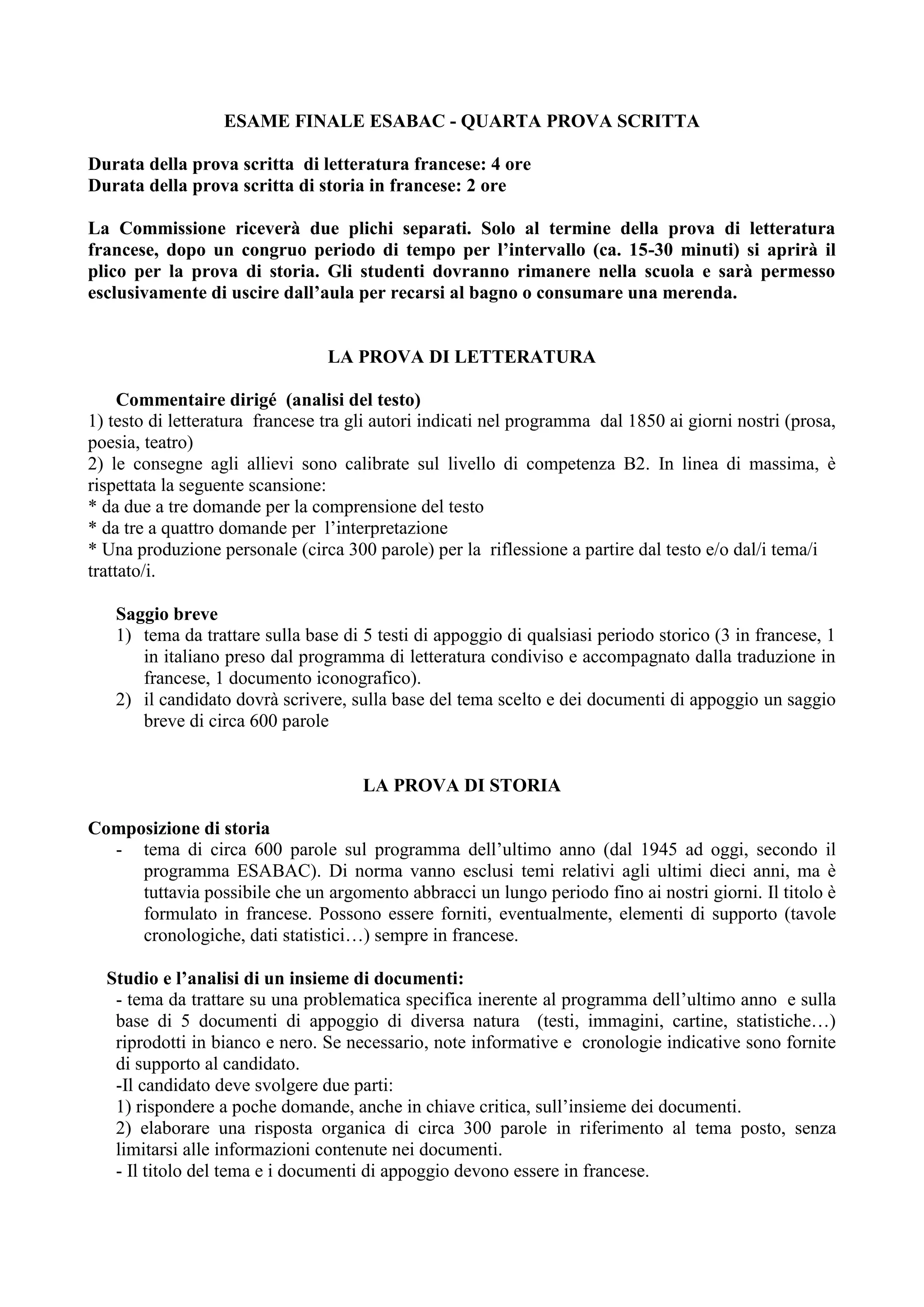ESABAC Le prove di Letteratura e Storia | PDF