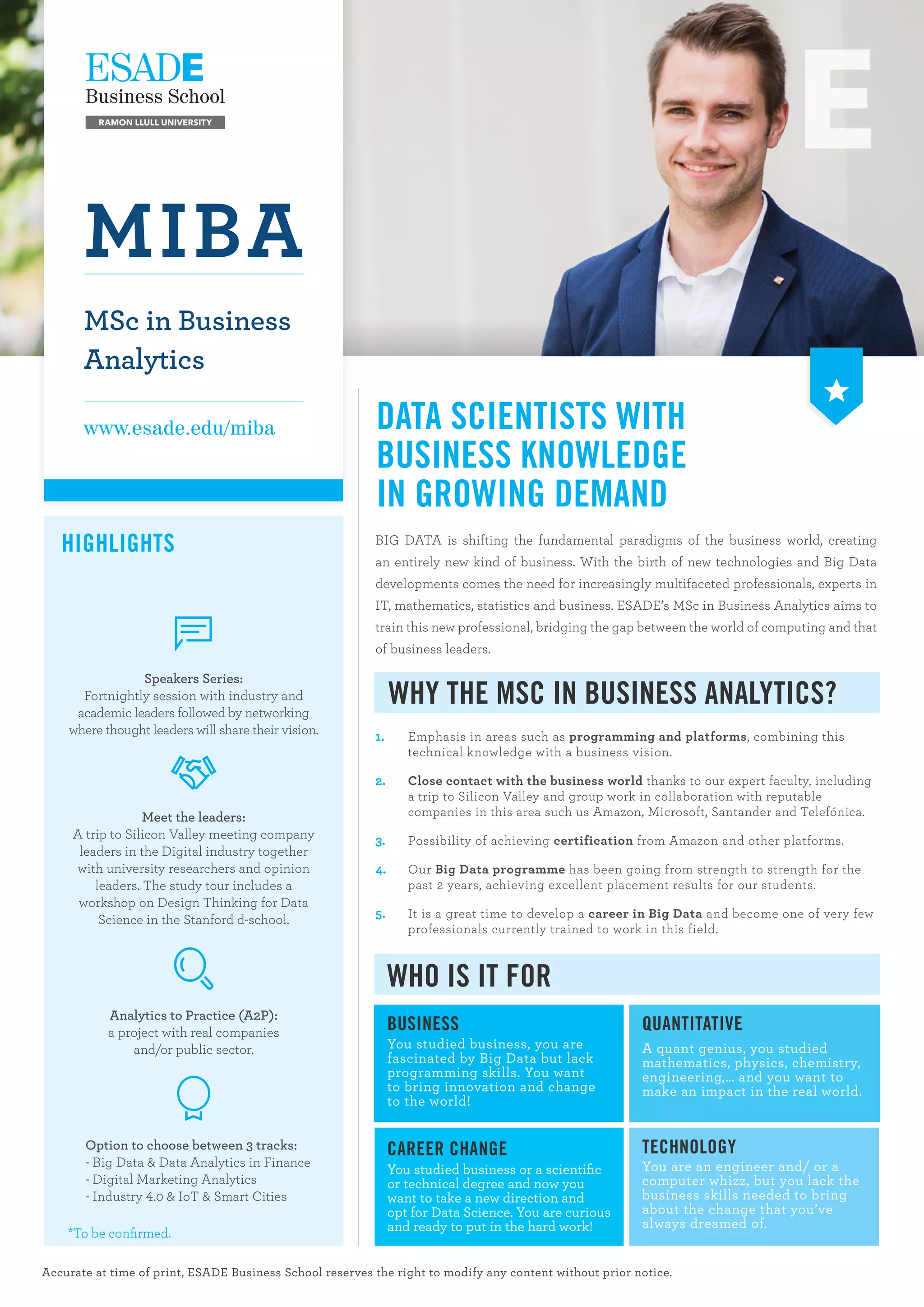MIBA - MSc in Business Analytics | PDF | Business | Business and Finance