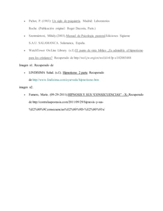 Es admisible el hipnotismo para los cristianos | PDF