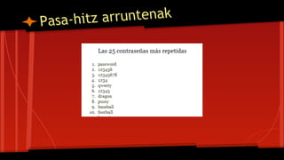 eSafety: pasa-hitz seguruen erabilpena | PPT