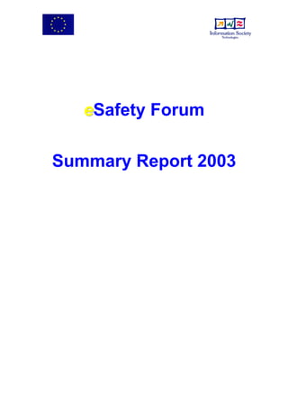 eSafety Forum Summary Report 2003 | PDF