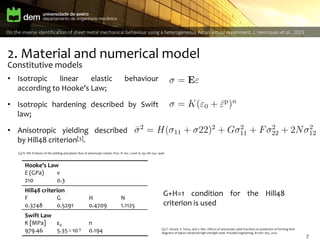 On the inverse identification of sheet metal mechanical behaviour using a heterogeneous Arcan ...