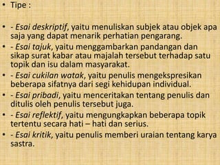 Bahasa Indonesia : Esai | PPTX