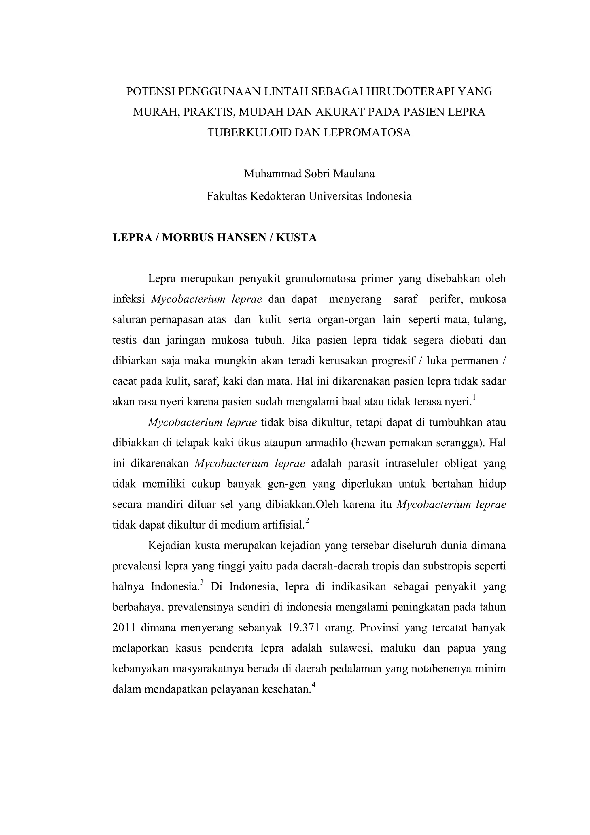 Esai ilmiah muhammad sobri maulana-ui | PDF