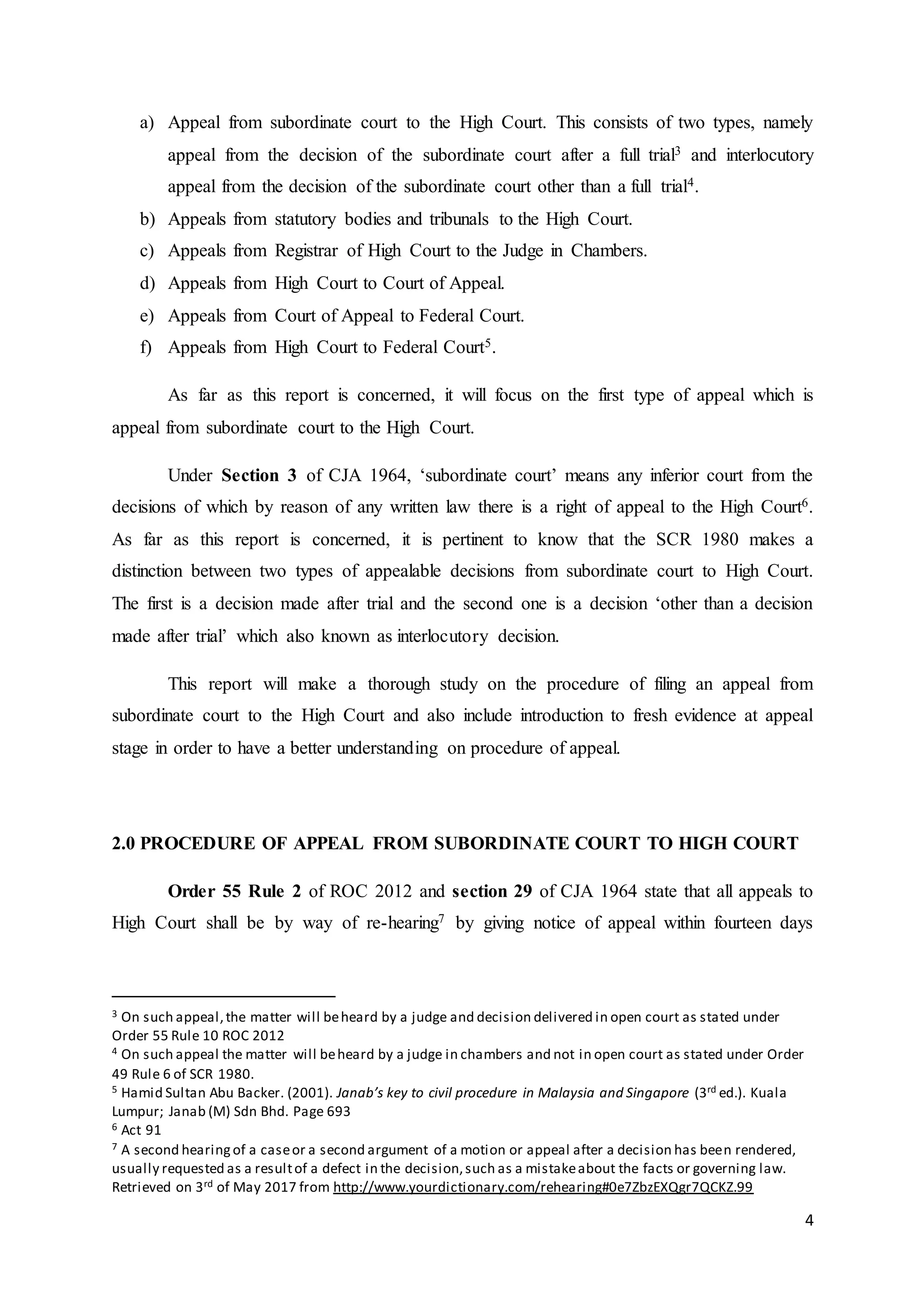 CIVIL PROCEDURE: PROCEDURE OF FILING AN APPEAL FROM SUBORDINATE COURT ...