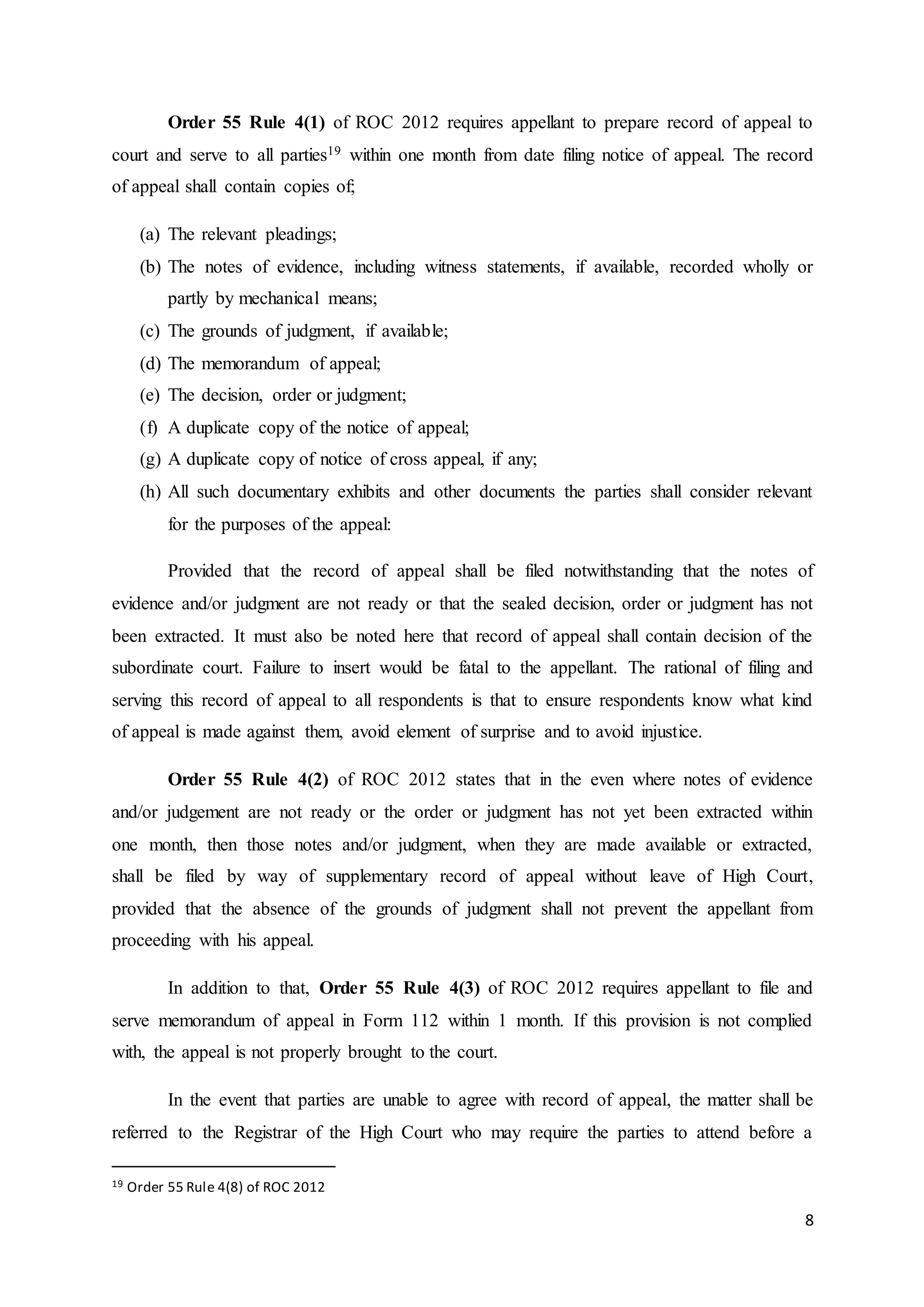 CIVIL PROCEDURE: PROCEDURE OF FILING AN APPEAL FROM SUBORDINATE COURT ...