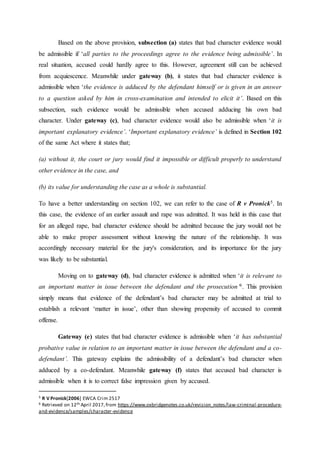 ADMISSIBILITY OF BAD CHARACTER LAW IN UNITED KINGDOM | DOCX