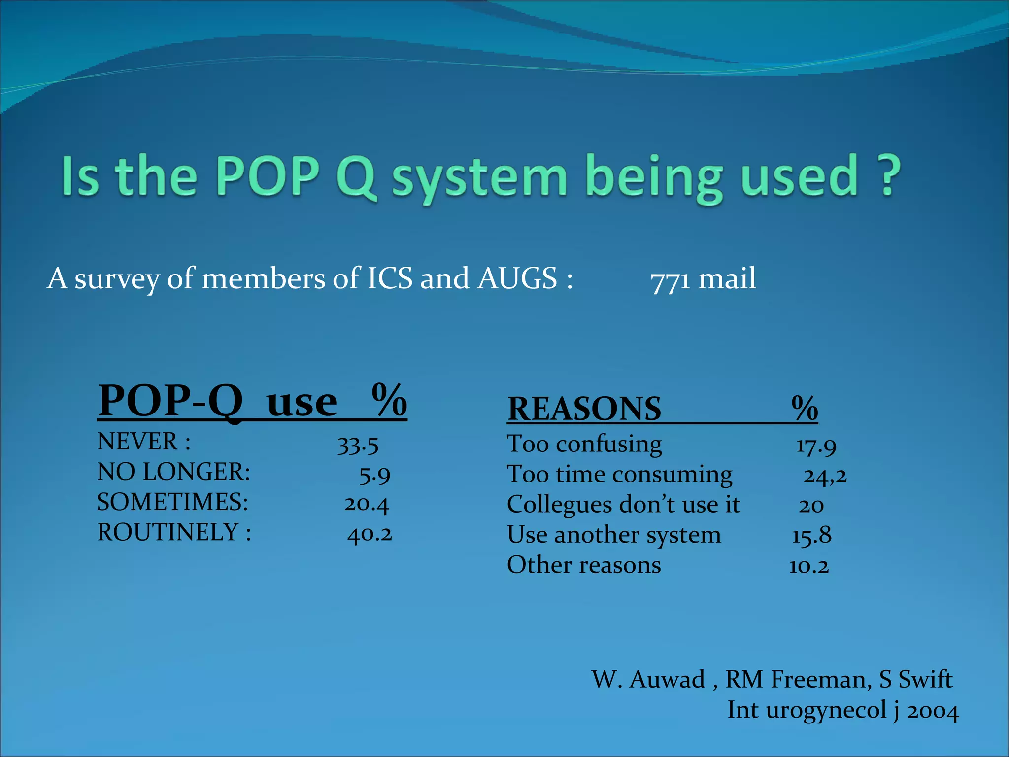 Esame obiettivo del pavimento pelvico baccichet | PPT