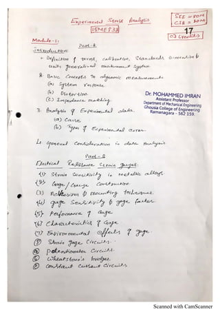 ESA Module 1 Part-A ME832. by Dr. Mohammed Imran | PDF