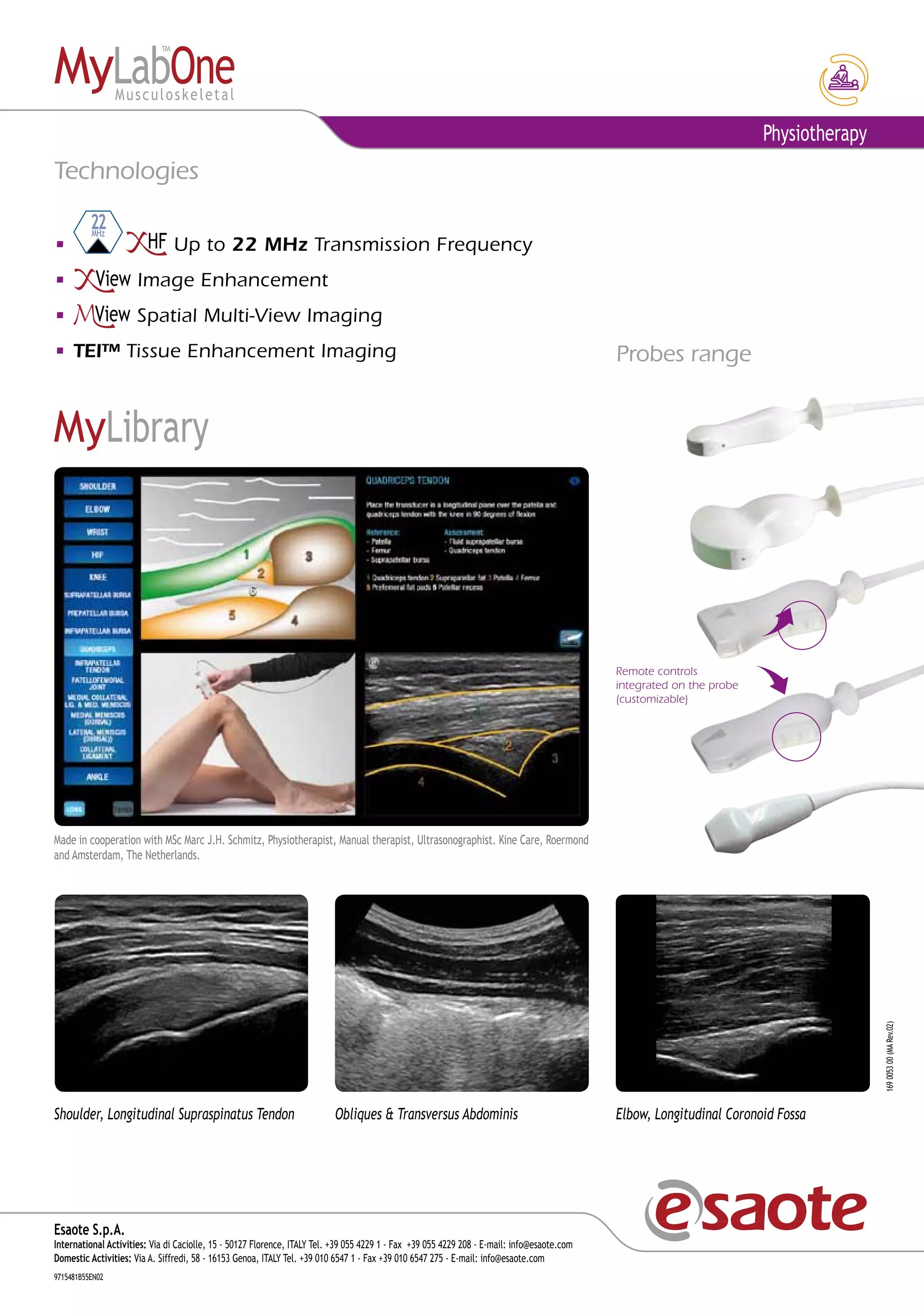 Esaote MyLab One - Physiotherapy | PDF | Physical Therapy | Wellness