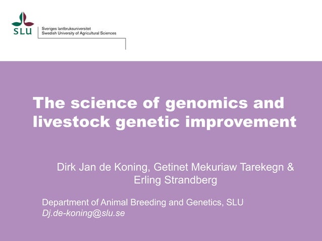 The science of genomics and livestock genetic improvement | PDF ...