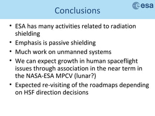 Radiation Hazards To Esa S Space Programme Ppt