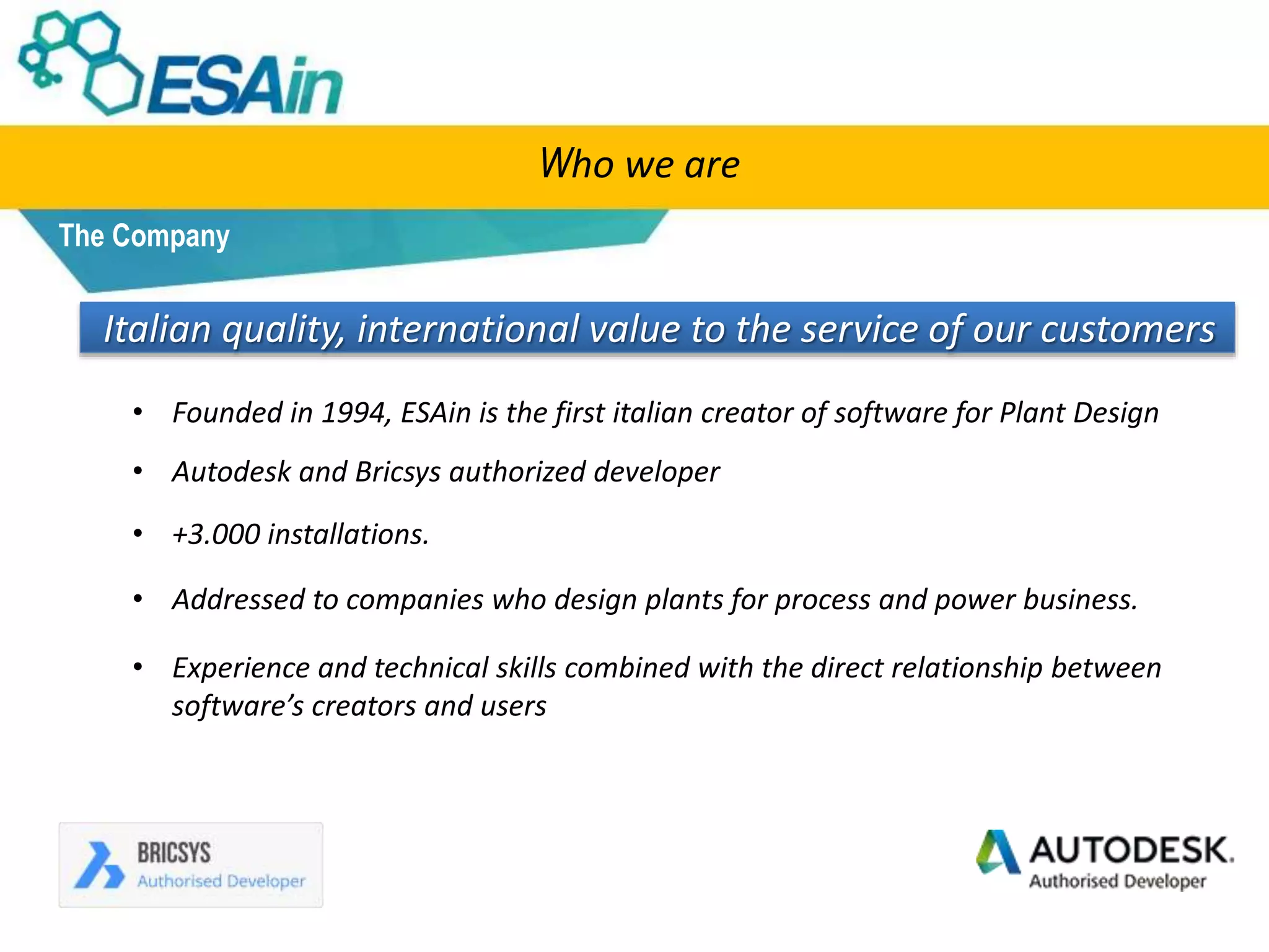 ESApro the complete solution for plant engineering. | PPTX