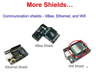 The document proceeds to explain the main components of an Arduino Uno ...