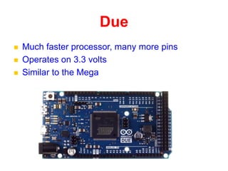 The document proceeds to explain the main components of an Arduino Uno ...