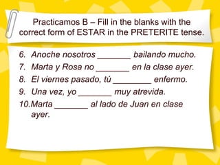 Estar presente, pasado y futuro | PPT