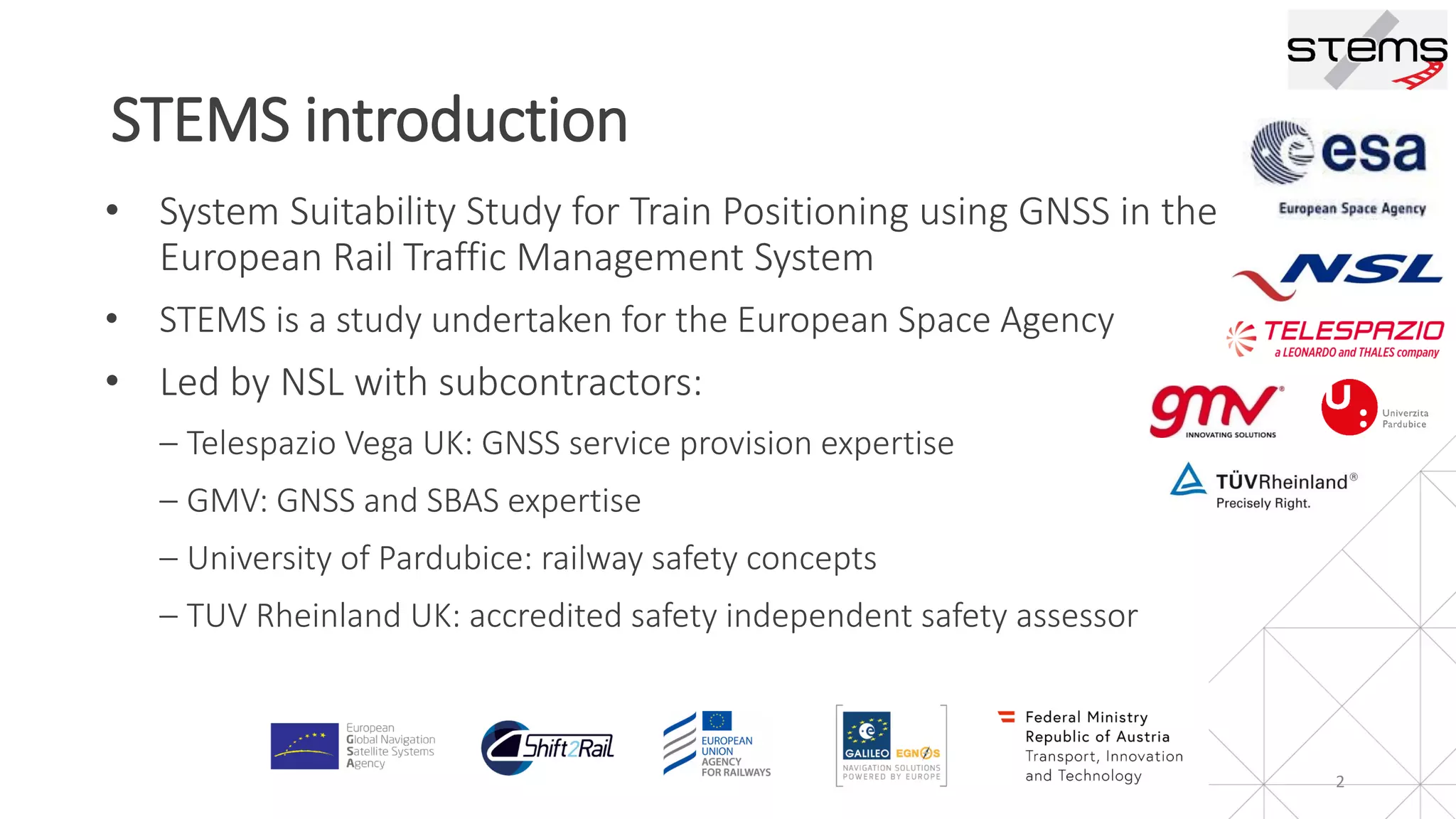 ESA stems system suitability study for train positioning using ERTMS | PPT