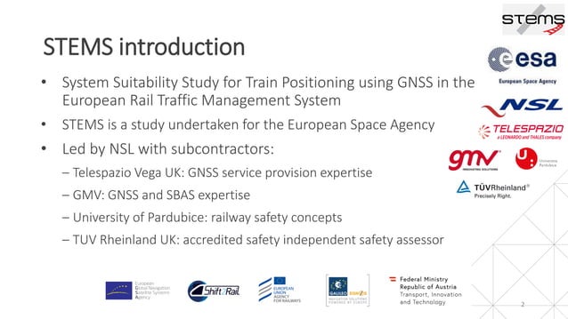 ESA stems system suitability study for train positioning using ERTMS | PPT