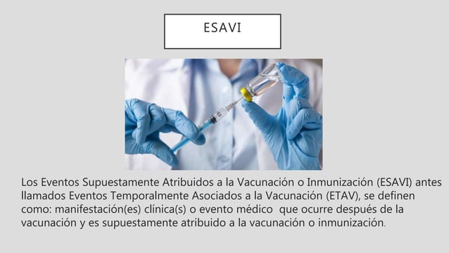 ESAVI (Eventos Supuesta mente Atribuibles a la Vacunacion o ...