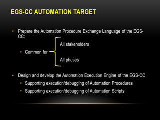 Application of the automation know-how within the EGS-CC project | PPT