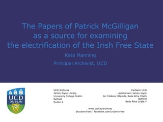 The Papers of Patrick McGilligan as a Source for Examining the ...
