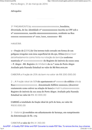 Esboço formal de partilha | PDF