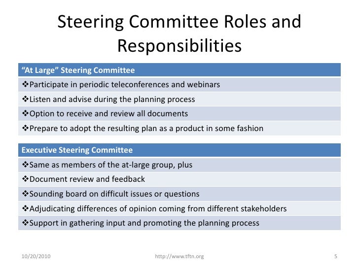 Tftn Executive Steering Committee (10-20-2010)