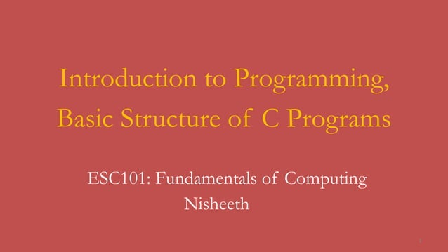 IITK ESC 111M Lec02.pptx . | PPTX | Programming Languages | Computing