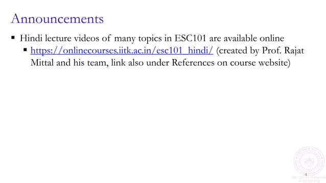 IITK ESC 111M Lec02.pptx . | PPTX | Programming Languages | Computing