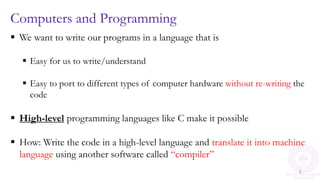 IITK ESC 111M Lec02.pptx . | PPTX | Programming Languages | Computing