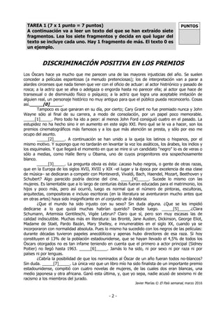 Comprensión de lectura. Certificación nivel C1 Español EOI Madrid | PDF