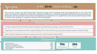 ESC5517 LECTURE 1 RESEARCH DESIGN & METHODOLOGY FOR ENVIRONMENTAL ...