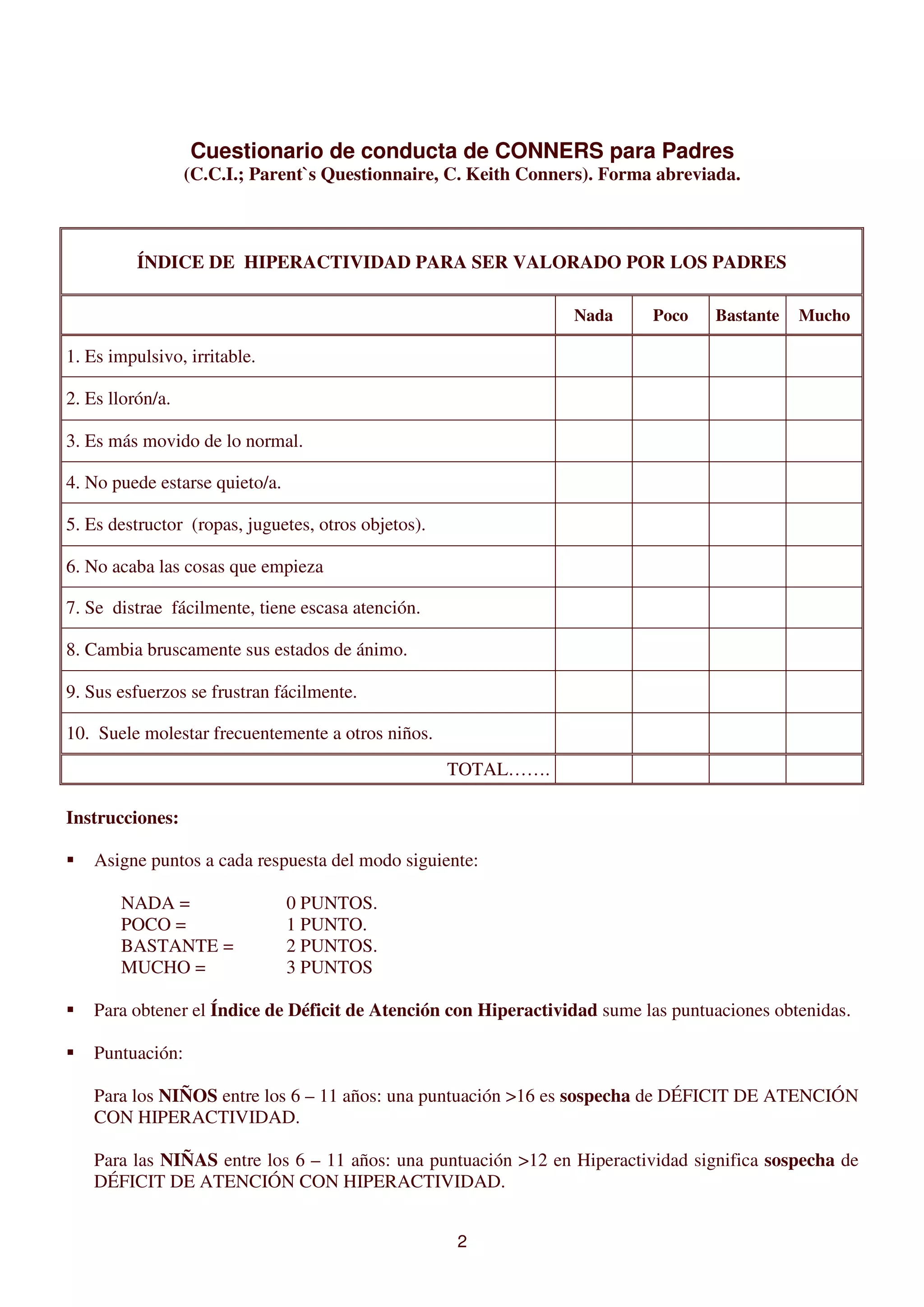 Escala de-conners-para-tdah1 | PDF