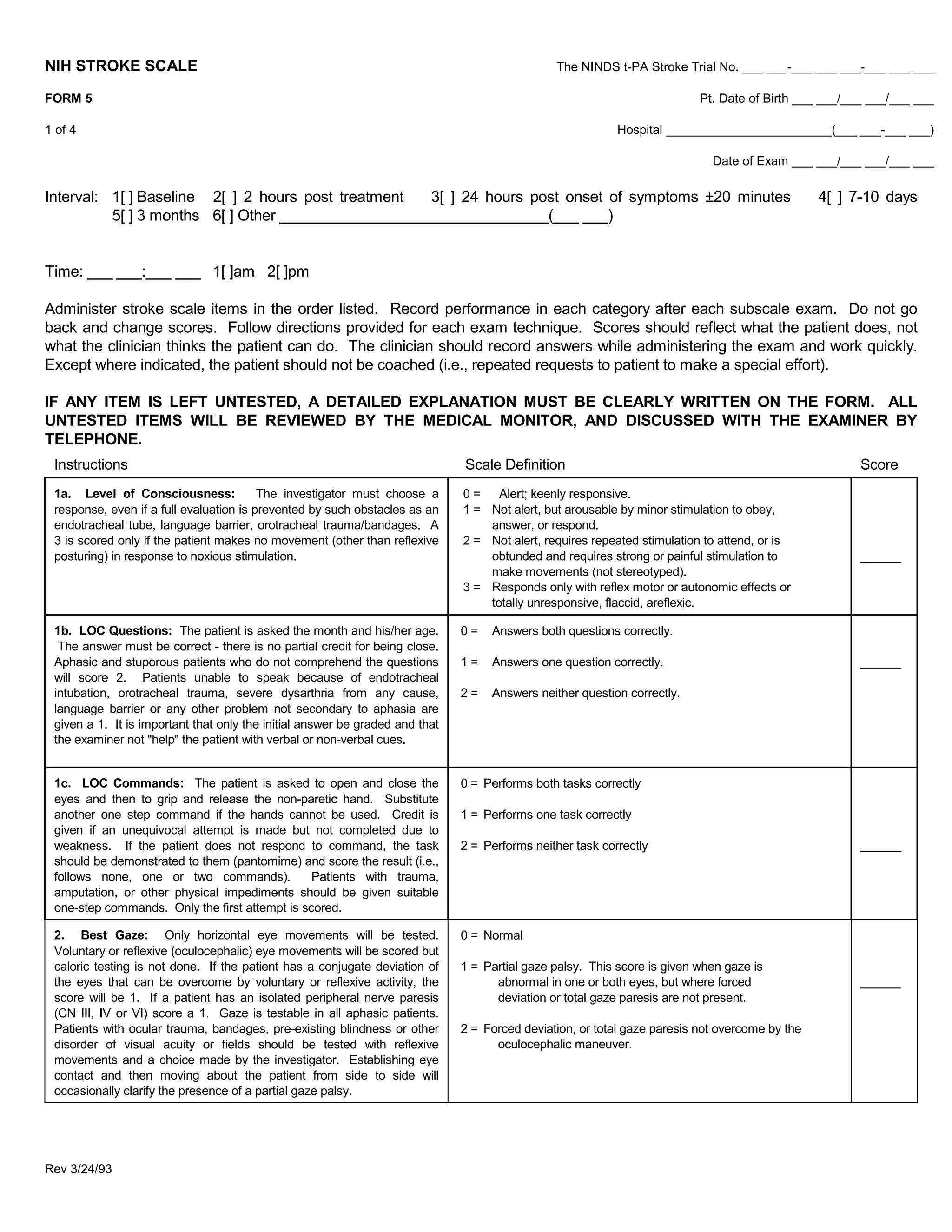 Escala Original Do Nih | PDF