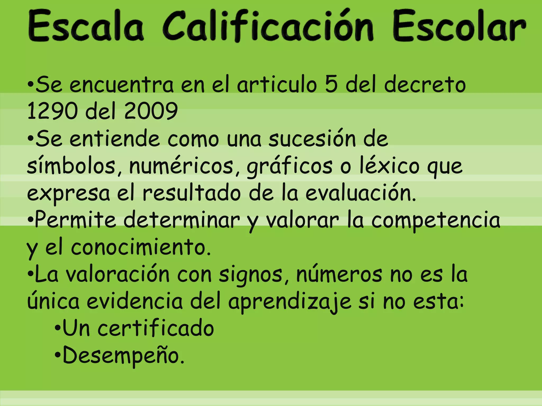 Escala de calificacion | PPTX