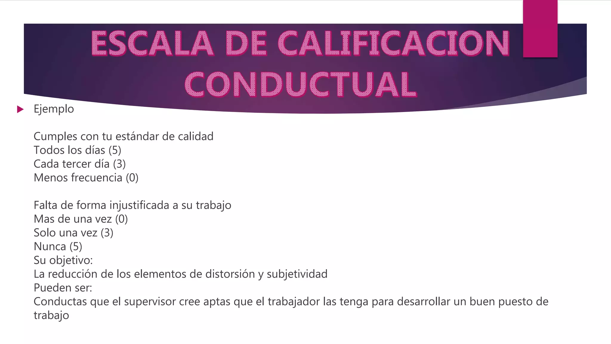 Escala de calificacion conductual | PPTX