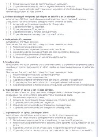 Escala de equilibrio de berg | PDF