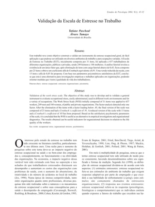 Escala de estresse no trabalho | PDF