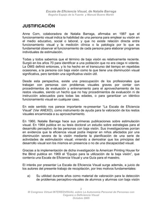 Escala eficiencia visual n.barraga | PDF