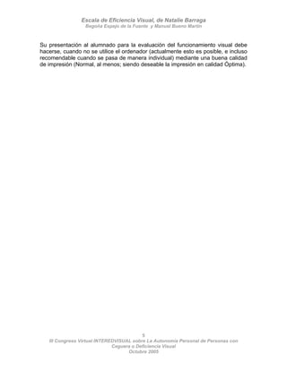 Escala eficiencia visual n.barraga | PDF