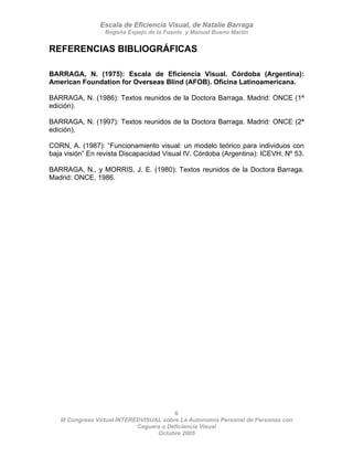 Escala eficiencia visual n.barraga | PDF