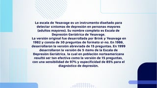 ESCALA GERIATRÍA.pdf Yesavage actualizada | PDF