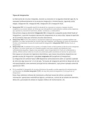 Escalas de integración de los circuitos lógicos ssi | DOCX