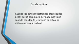 Escalas de medicion (estadistica 1) | PPTX