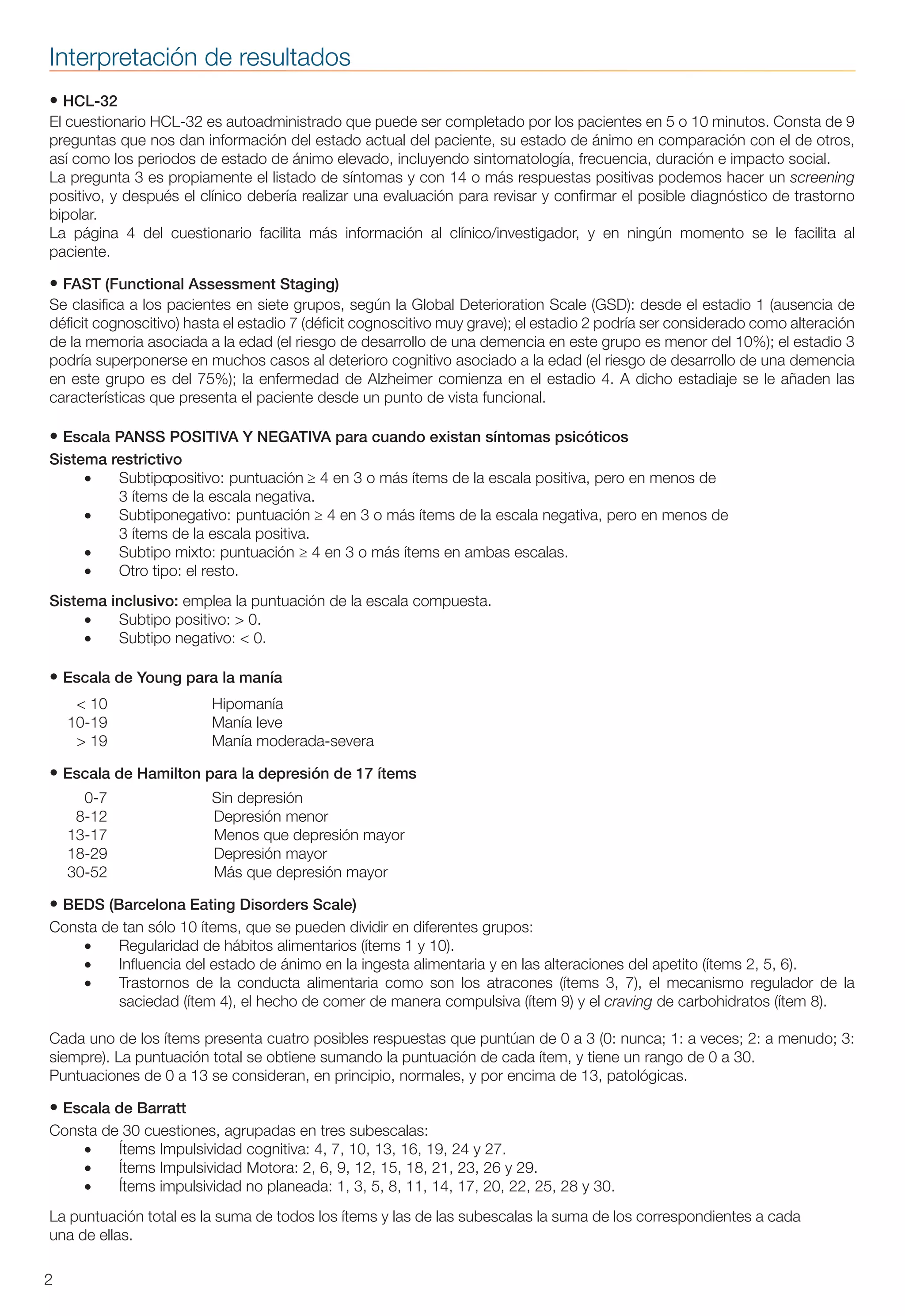 Escalas para el diagnóstico del trastorno bipolar | PDF