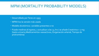 escalas pronosticas en la unidad de cuidad | PPTX