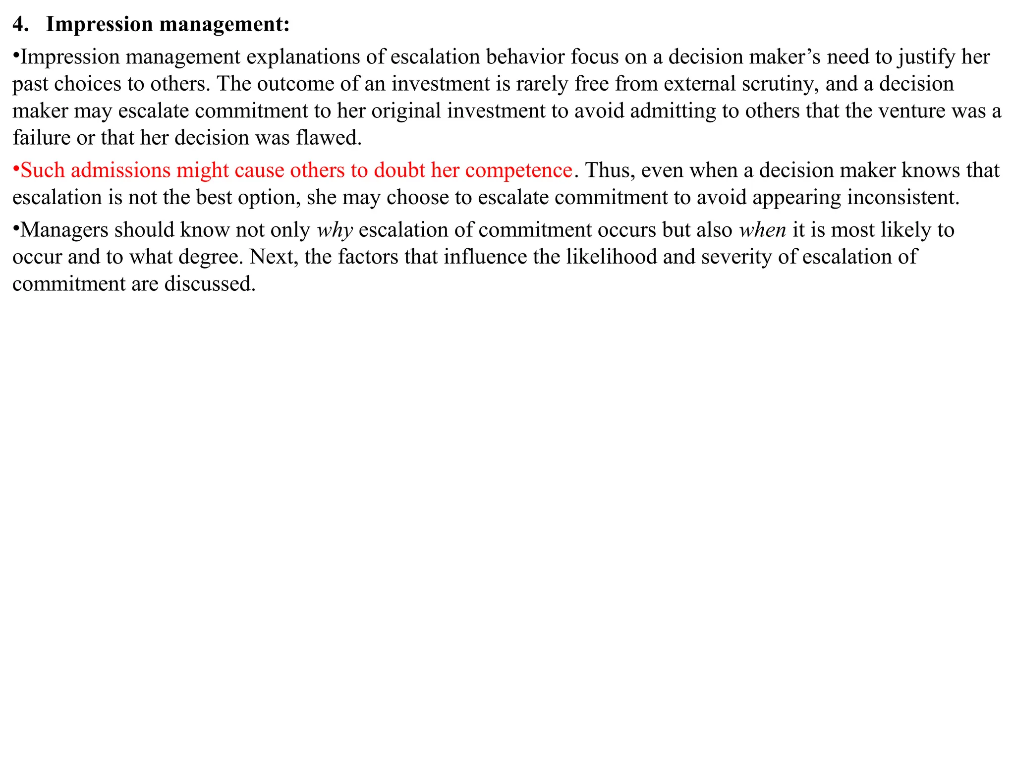 cognitive bias: Escalation of Commitment | PPT