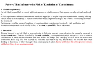 cognitive bias: Escalation of Commitment | PPT